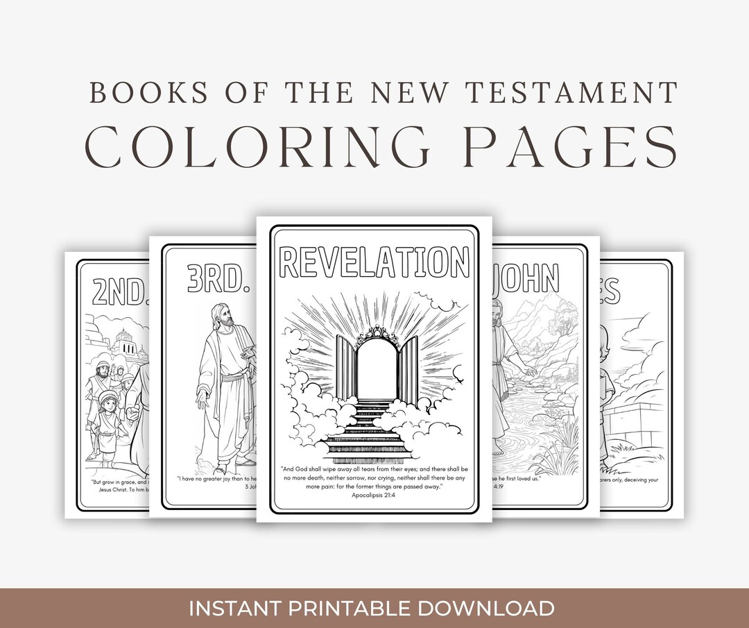 Newtestament Books Bible Text Coloring Pages in ENGLISH | Sunday School ...