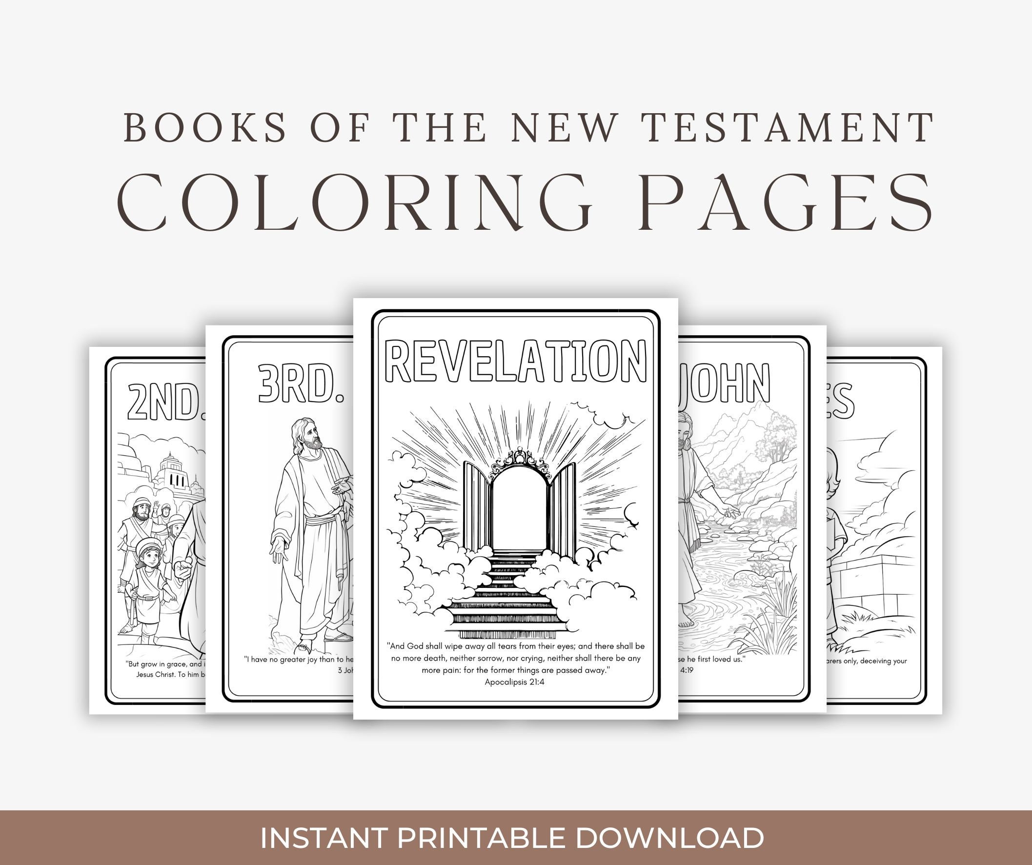 Newtestament Books Bible Text Coloring Pages in ENGLISH Sunday School ...
