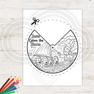 Jesus Calms the Storm - Coloring Wheel | Bible Activity for Kids ...