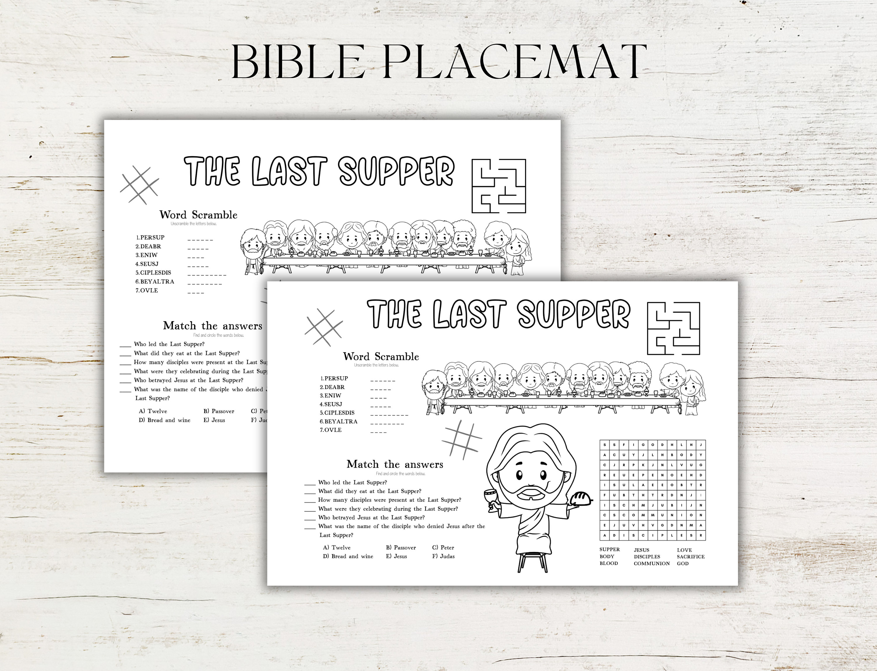 The Last Supper Activities Pages, Easter Story for Kid, Sunday School ...