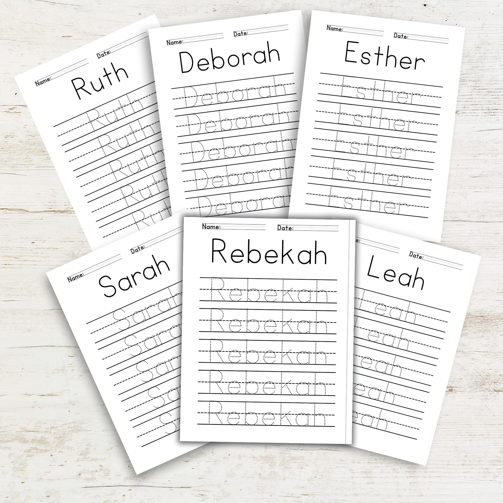 Names Tracing Sheet Handwriting Practice Biblical Names Tracing ...