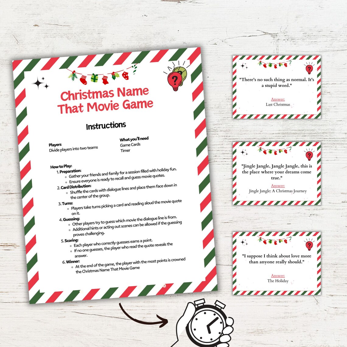 Christmas Name That Movie Game Printable Christmas Movie Game Christmas ...