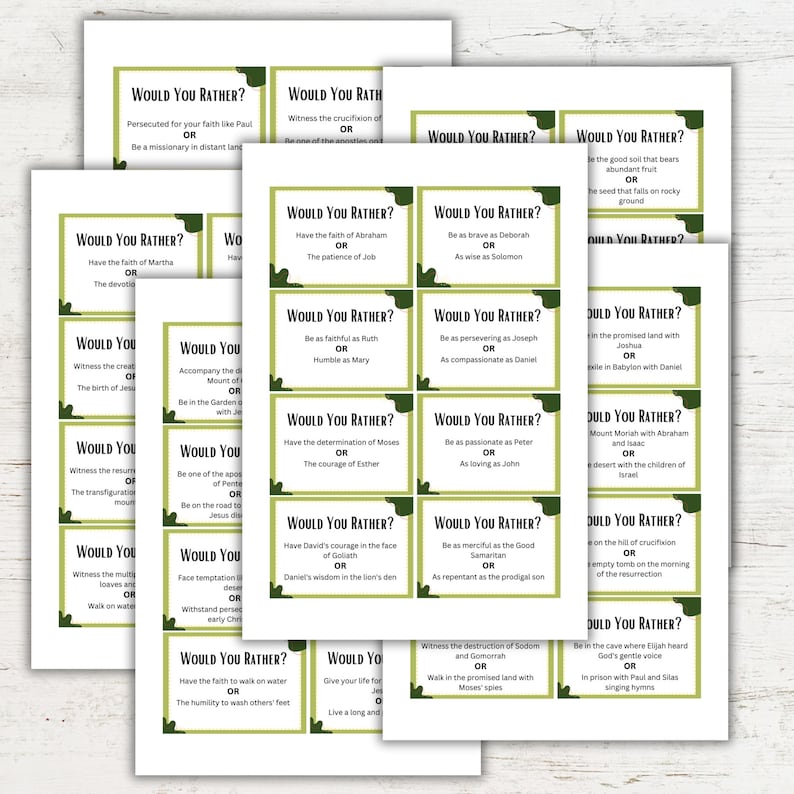 Bible would You Rather Questions would You Rather Bible This or That ...