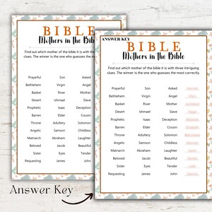 Bible Games, Mothers in the Bible Game | Bible Games for Kids, Bible ...