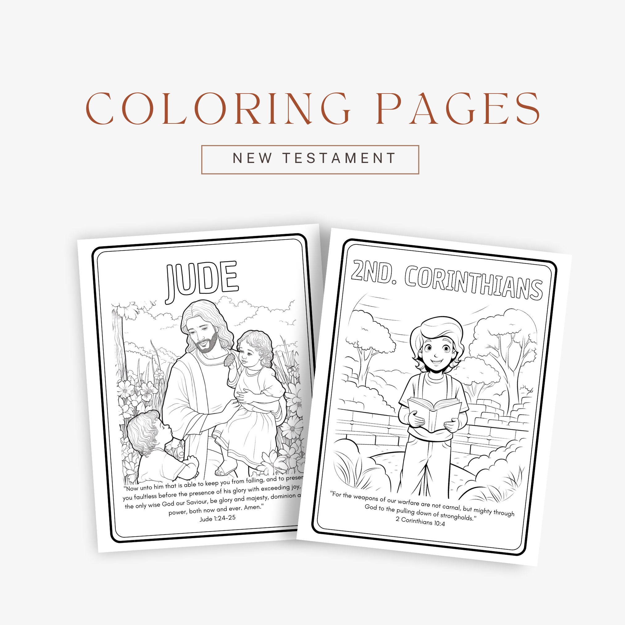 Newtestament Books Bible Text Coloring Pages in ENGLISH | Sunday School ...