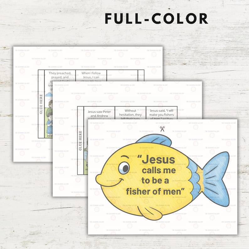 Fisher of Men Craft, Bible Story Activity for Kids, Jesus Calls Peter ...