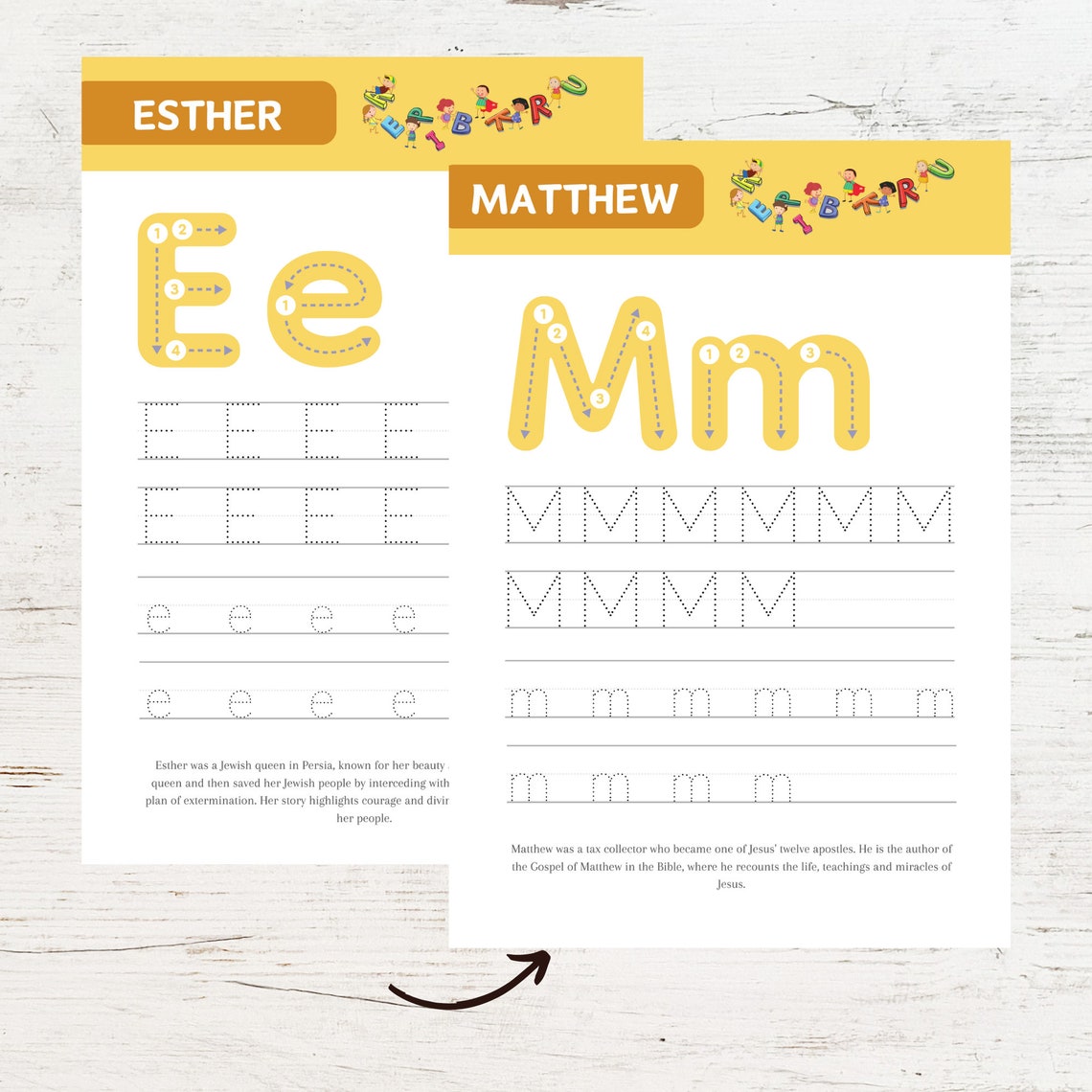 Biblical Alphabet Practice Bible Alphabet Characters - Etsy