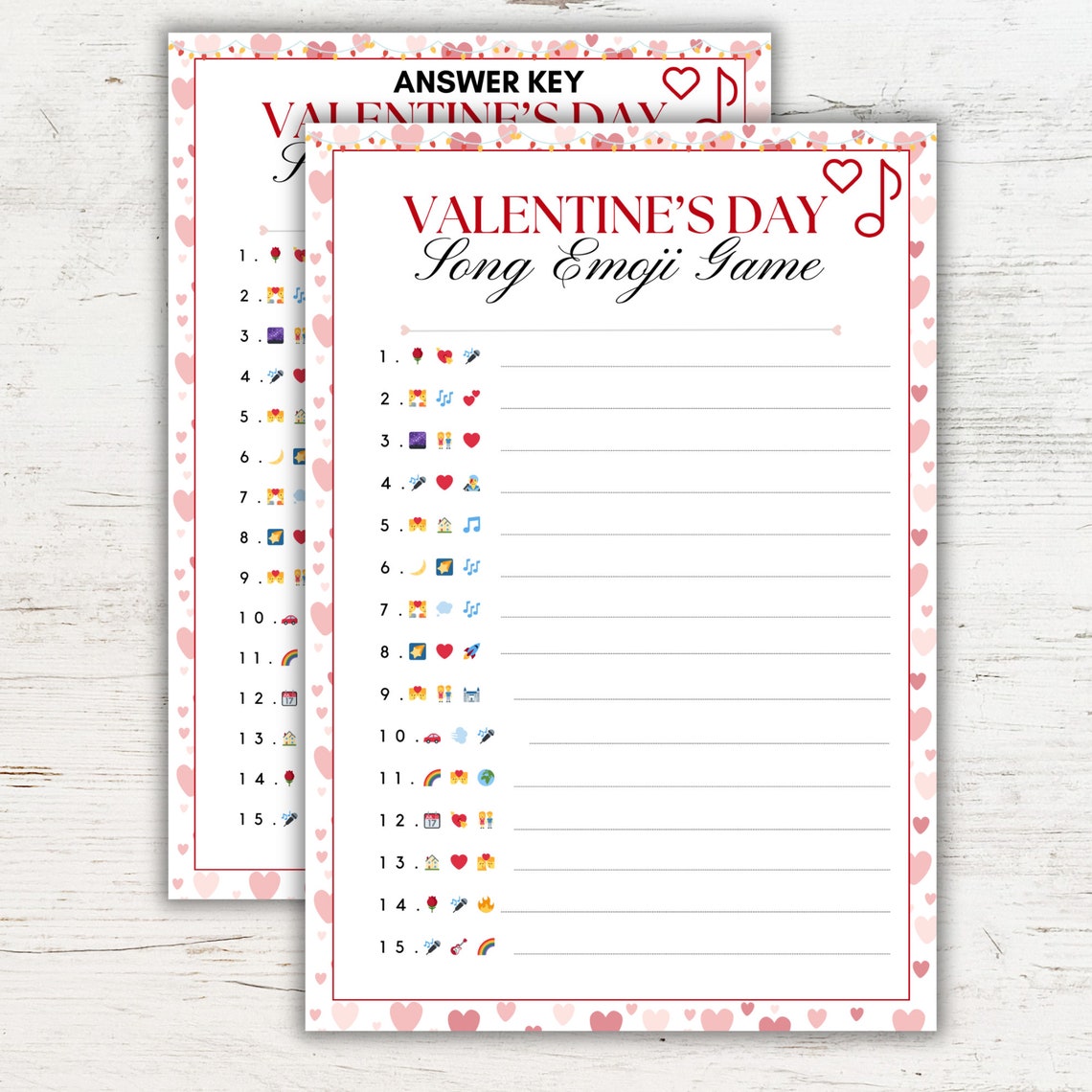 Valentines Day Song Emoji Game Valentines Day Party Game Valentines Day ...