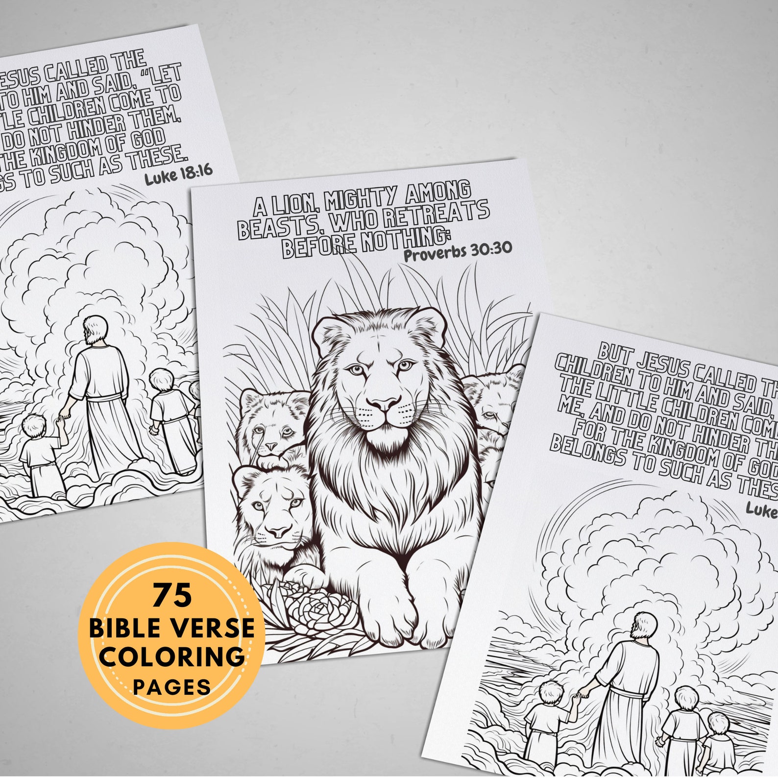 75 Verse Bible Coloring Book Bible Verse Coloring Pages - Etsy