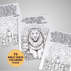 75 Verse Bible Coloring Book, Bible Verse Coloring Pages, Faith Based ...