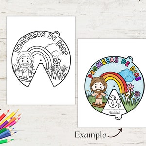 Promises of God Coloring Wheel IN SPANISH, Bible Coloring Wheel ...