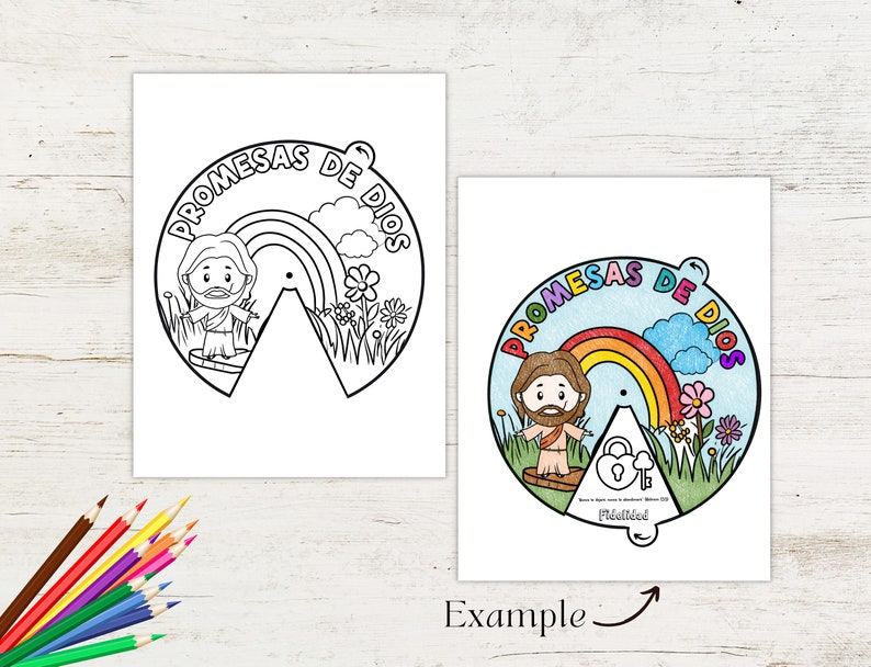 Promises of God Coloring Wheel IN SPANISH, Bible Coloring Wheel ...