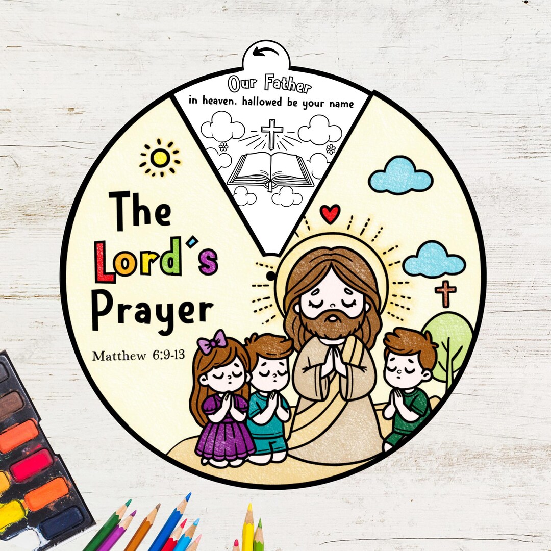 The Lord's Prayer Coloring Wheel | Printable Bible Activity ...