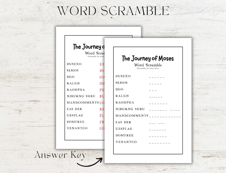 The Journey of Moses Activity Pages for Kids, Printable Kids Bible ...