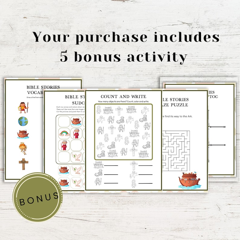 Bible Bingo, Bible Stories Bingo, Bible Activity for Kids, Sunday ...