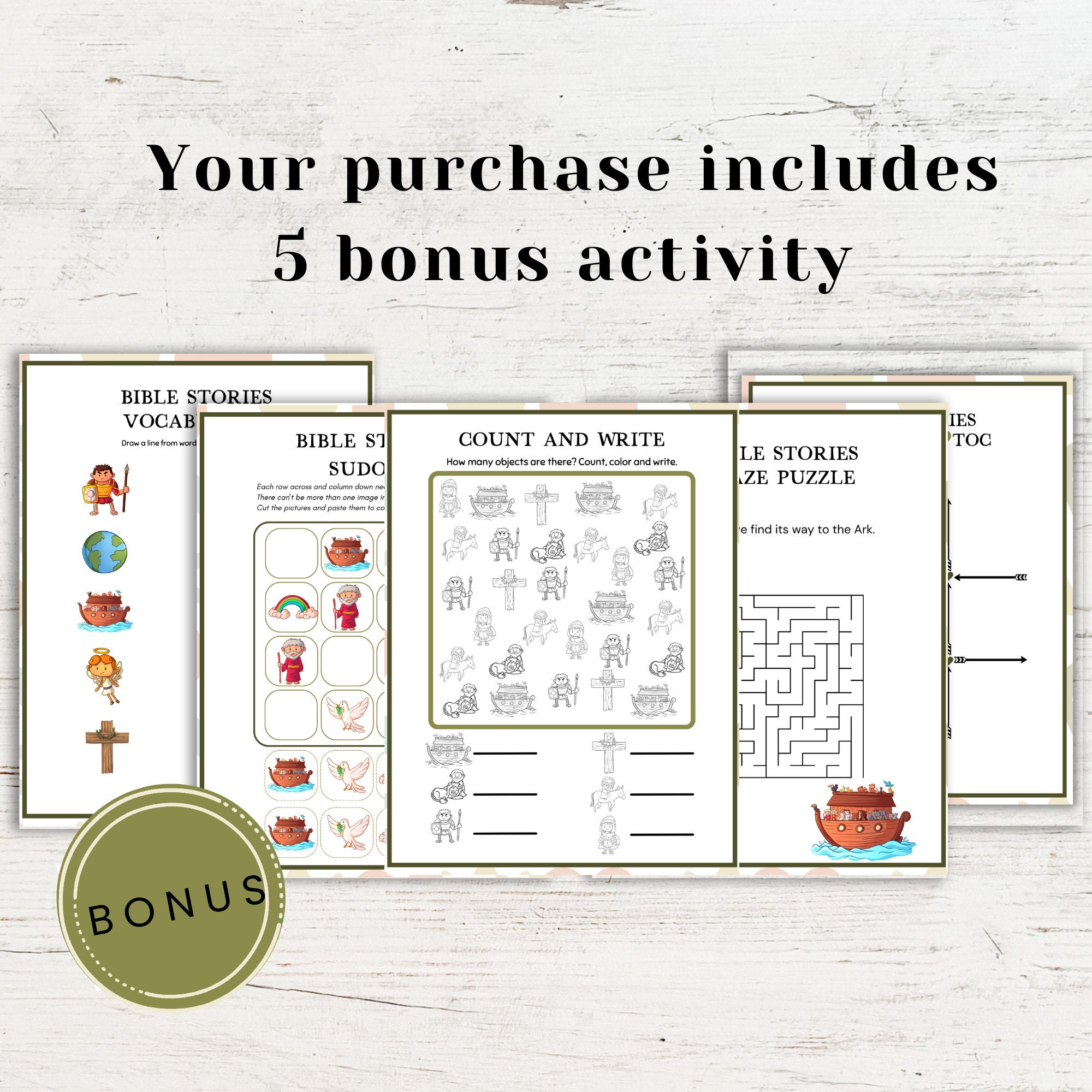 Bible Bingo, Bible Stories Bingo, Bible Activity for Kids, Sunday ...