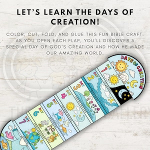Days of Creation Folding Surprise Bible Craft, Bible Lesson for ...