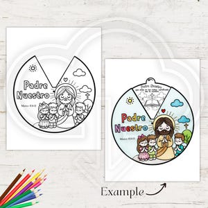 The Lord's Prayer Coloring Wheel IN SPANISH | Printable Bible Activity ...