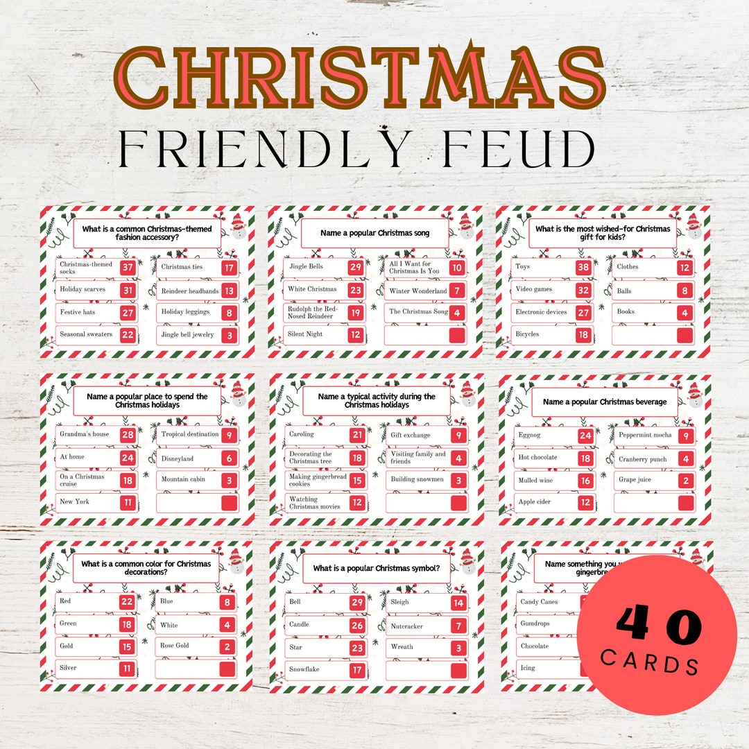 Christmas Friendly Feud | Printable Christmas Game | Christmas Activity ...