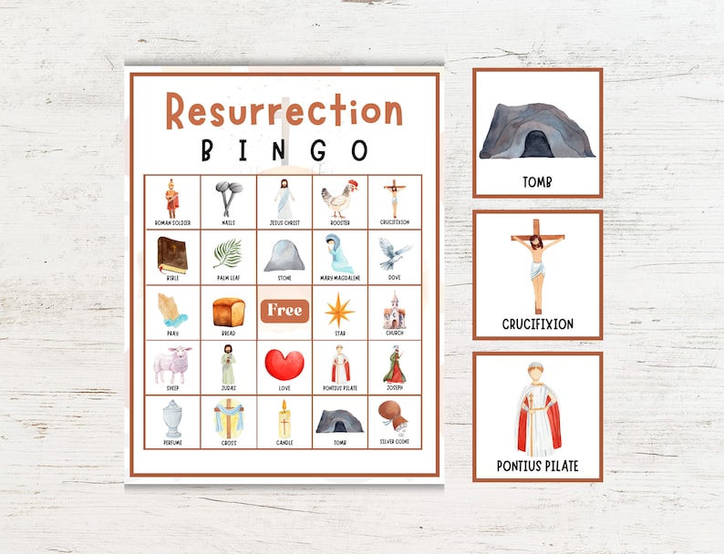 Resurrection Bingo | Sunday School | Easter Bible Bingo | Easter Sunday ...