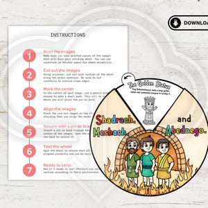Shadrach, Meshach and Abednego Coloring Wheel | Bible Story Activity ...