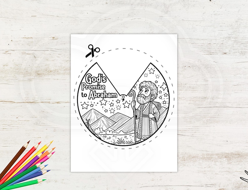 God's Promise to Abraham Coloring Wheel Bible Story Activity for Kids ...