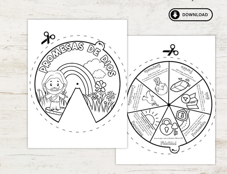 Promises of God Coloring Wheel IN SPANISH, Bible Coloring Wheel ...