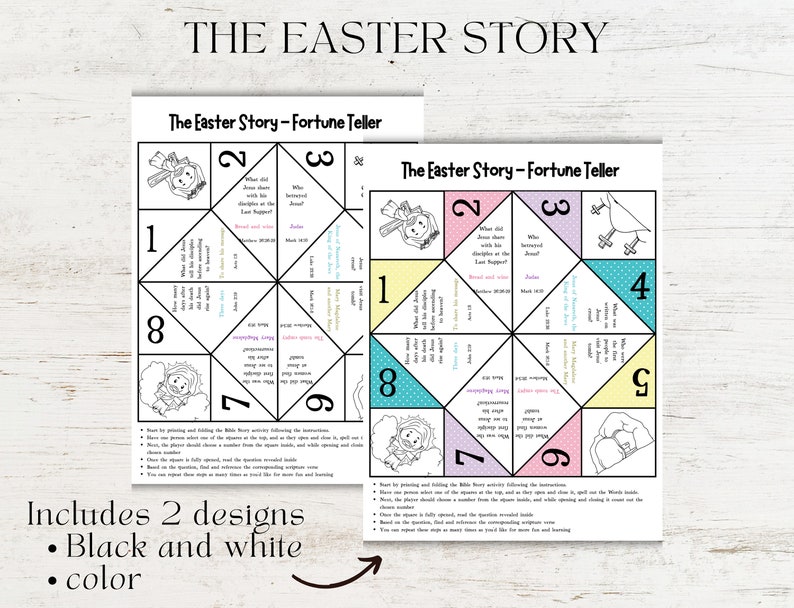 Easter Story | Paper Fortune Teller | Cootie Catcher | Sunday School ...