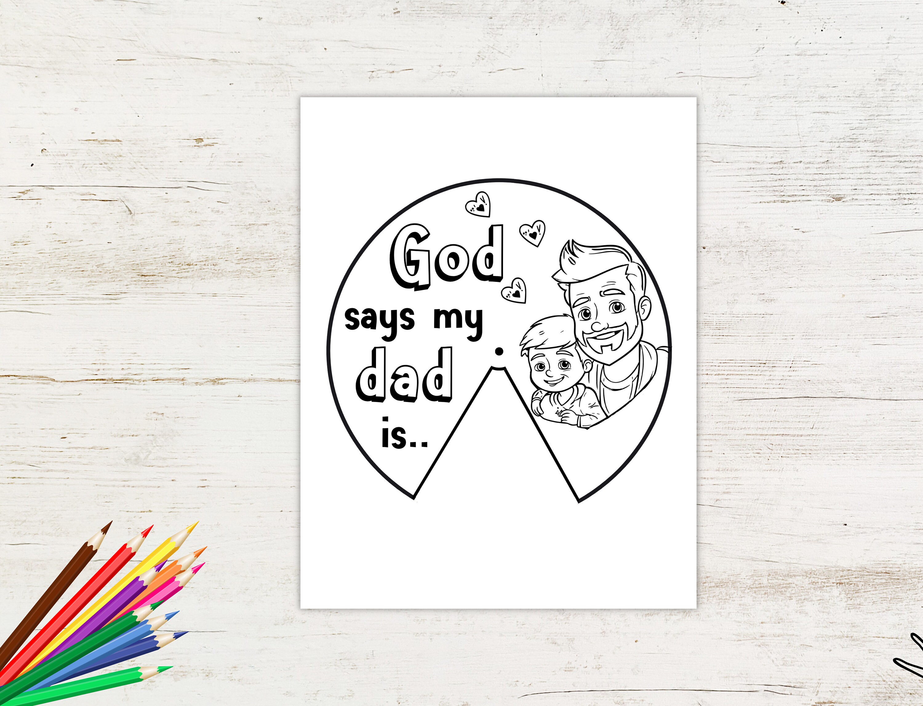 God Says My Dad is - Coloring Wheel, Fathers Day Coloring Wheel ...