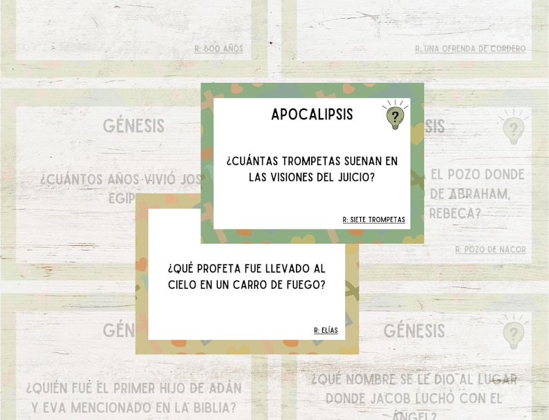 552 Bible Trivia Cards in SPANISH | Bible Trivia Questions | Bible ...