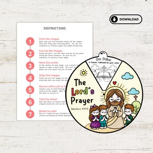 The Lord's Prayer Coloring Wheel | Printable Bible Activity ...
