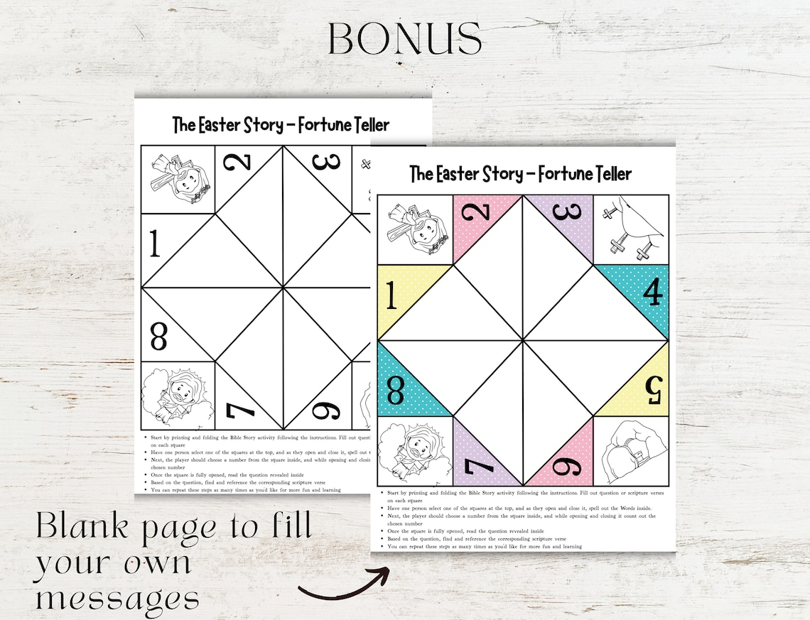 Easter Story Paper Fortune Teller Cootie Catcher Sunday School Craft ...