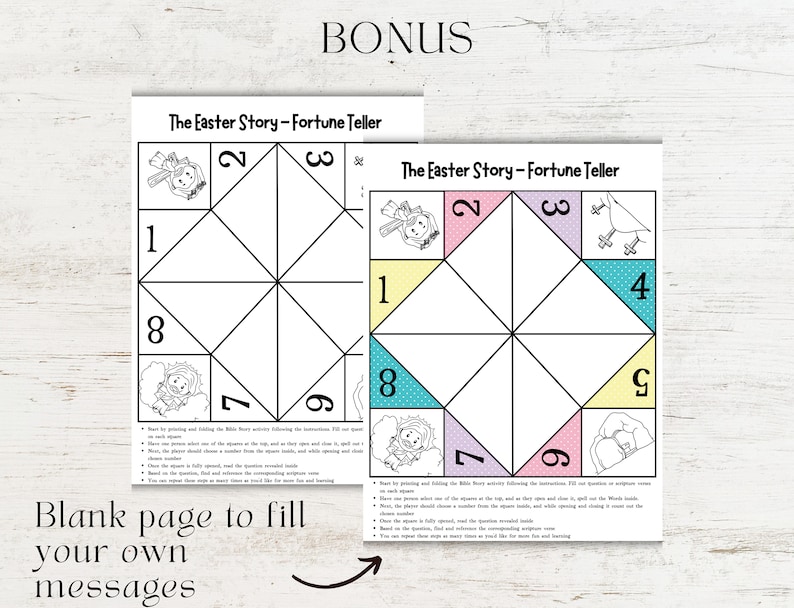 Easter Story | Paper Fortune Teller | Cootie Catcher | Sunday School ...