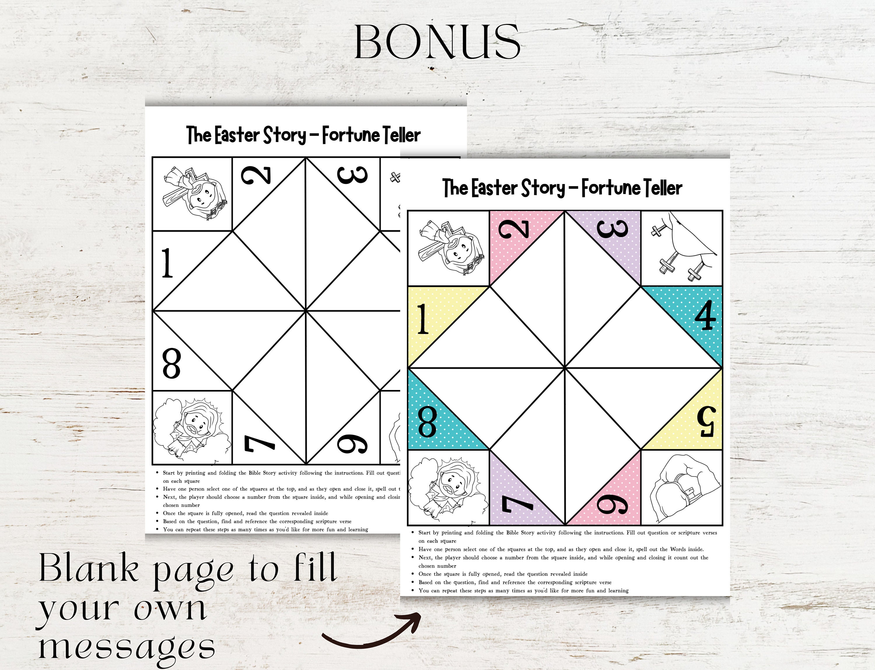 Easter Story Paper Fortune Teller Cootie Catcher Sunday School Craft ...