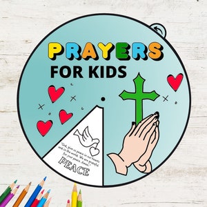 Prayers for Kids Coloring Wheel | Bible Activity | Sunday School ...