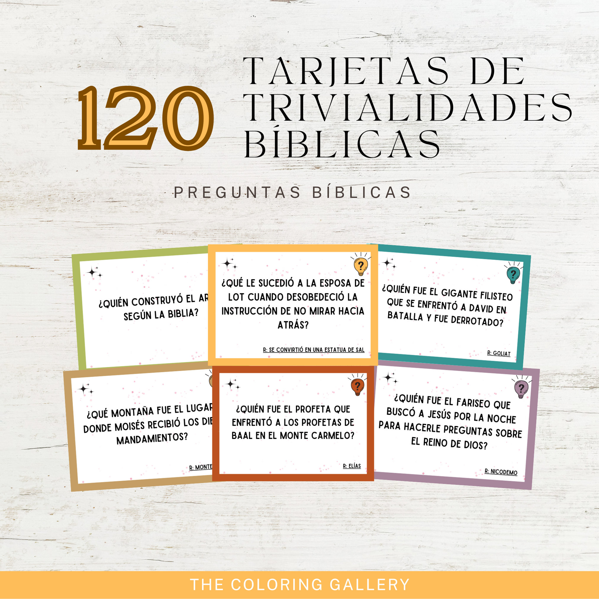 120 Tarjetas De Trivia De La Biblia ESPAÑOL Preguntas De Trivia Bíblica Curiosidades De La ...
