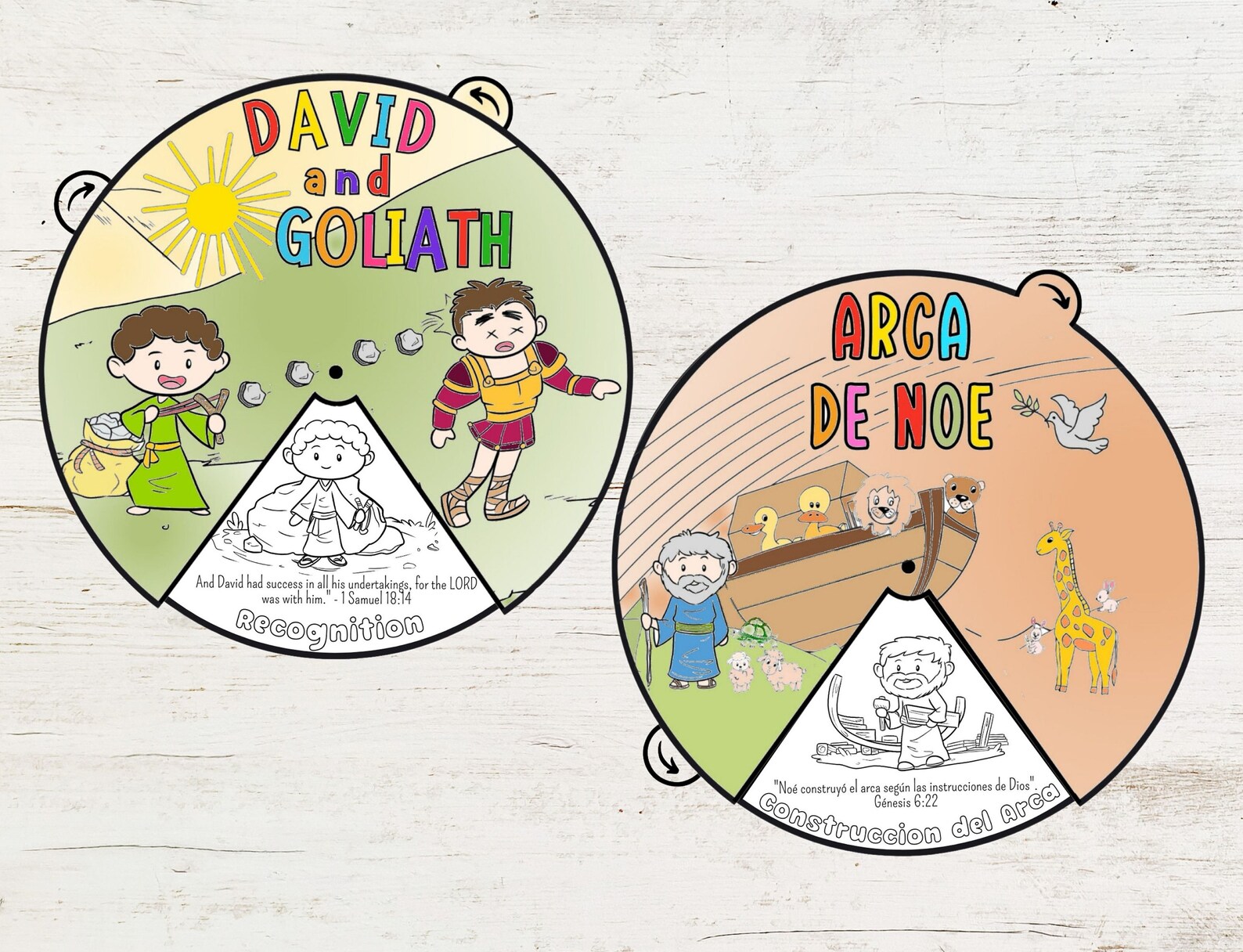 Coloring Wheel Bundle, Sunday School, Biblical Story, Coloring Wheel ...