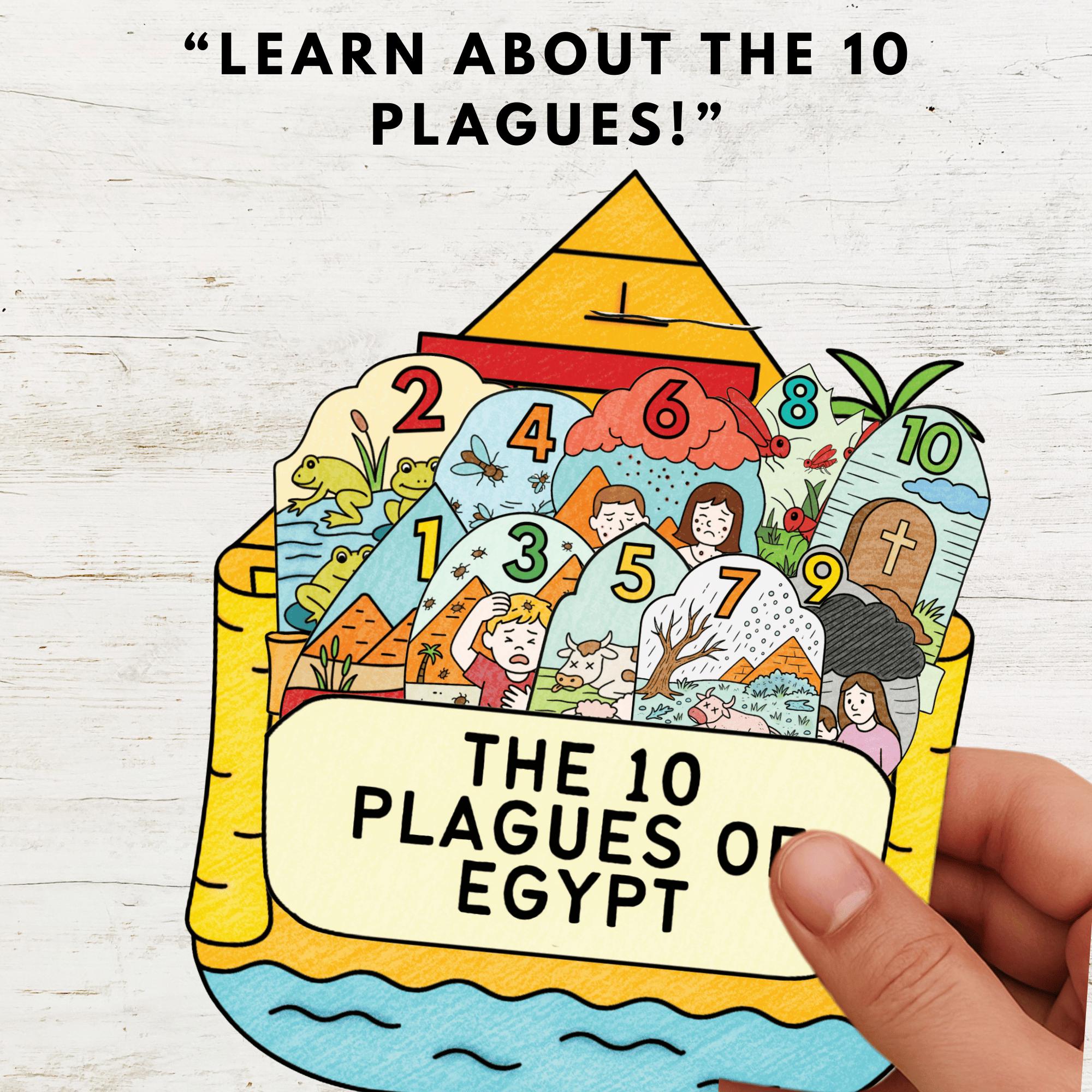 10 Plagues of Egypt Pocket Craft for Kids | Bible Coloring Activity ...