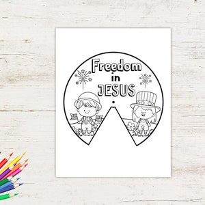 Freedom in Jesus Coloring Wheel, July 4th Coloring Wheel, Printable ...