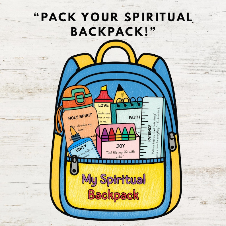 Spiritual Backpack Bible Craft for Kids, Back to School Christian ...