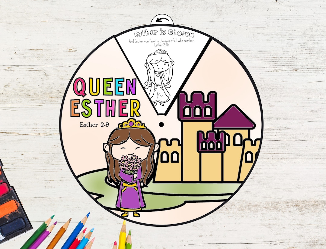 Queen Esther Coloring Wheel, Queen Esther Story Coloring Wheel ...