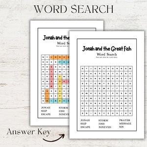 Jonah and the Great Fish Activities Pages, Jonah Story for Kid, Sunday ...