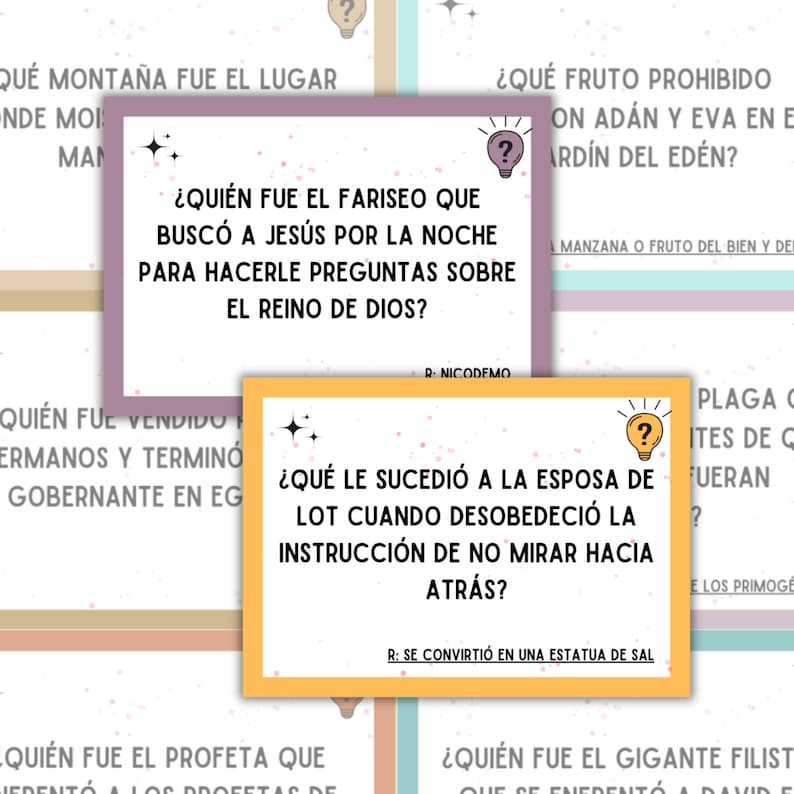 120 Tarjetas De Trivia De La Biblia ESPAÑOL | Preguntas De Trivia ...