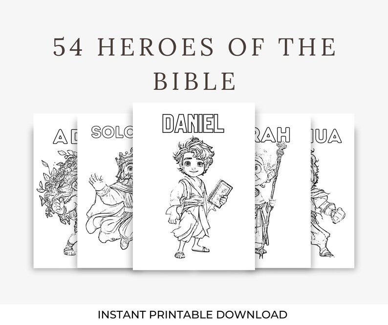 54 Biblical Heroes Coloring Pages Bible Coloring Book Christian ...