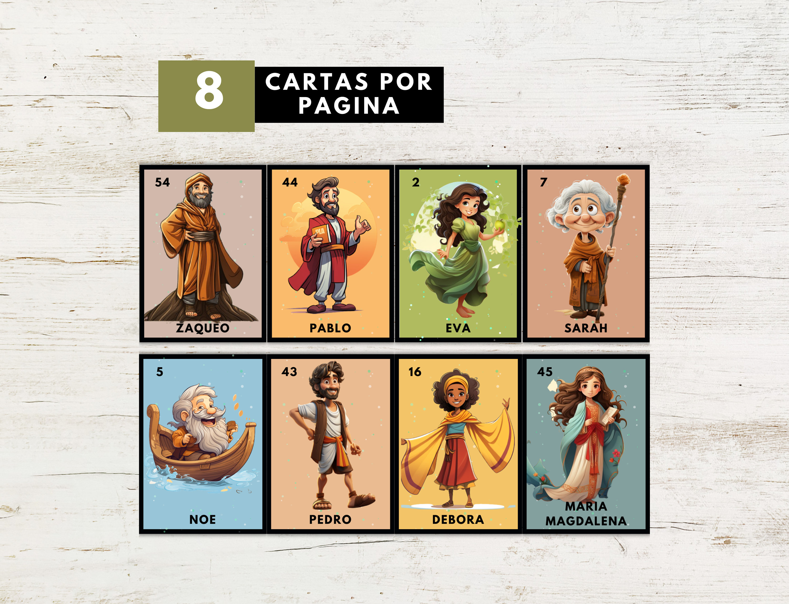 Christian Bible Lottery Game in SPANISH Bingo Bible Bible Edition Game ...