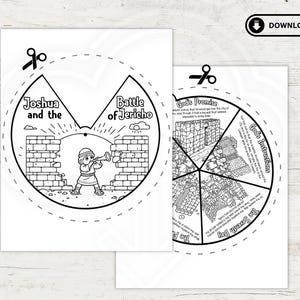 Joshua and the Battle of Jericho - Coloring Wheel | Bible Story Wheel ...
