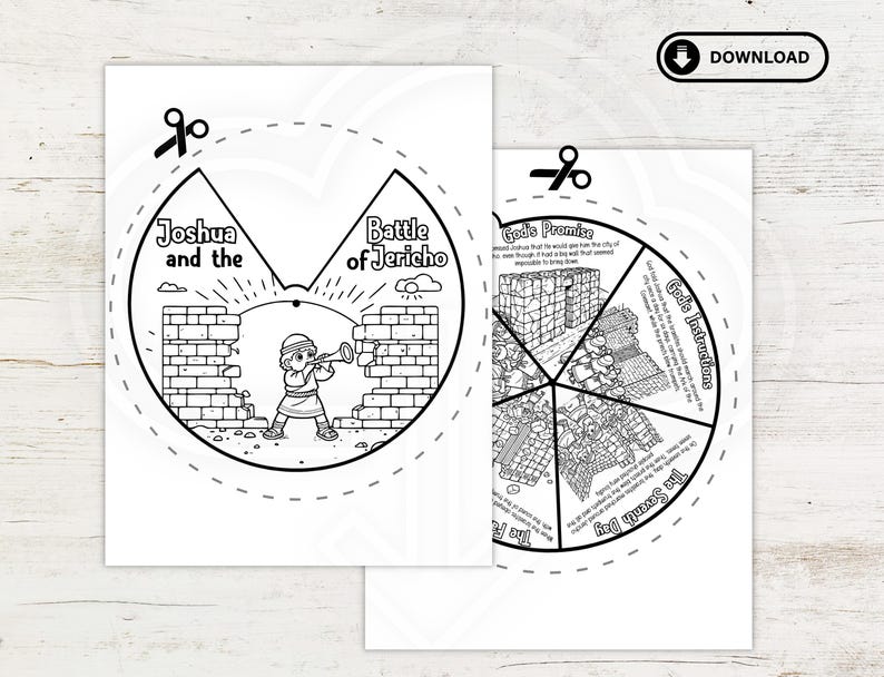 Joshua and the Battle of Jericho Coloring Wheel Bible Story Wheel ...