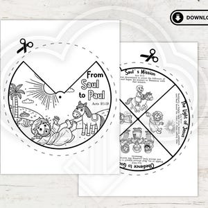 From Saul to Paul Coloring Wheel, Bible Story Activity for Kids ...