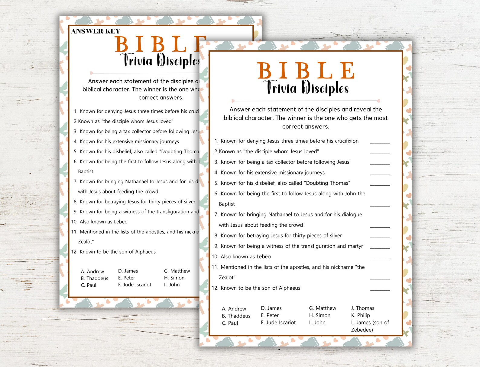 Bible Games, Trivia Disciples Game Bible Games for Kids, Bible Games ...