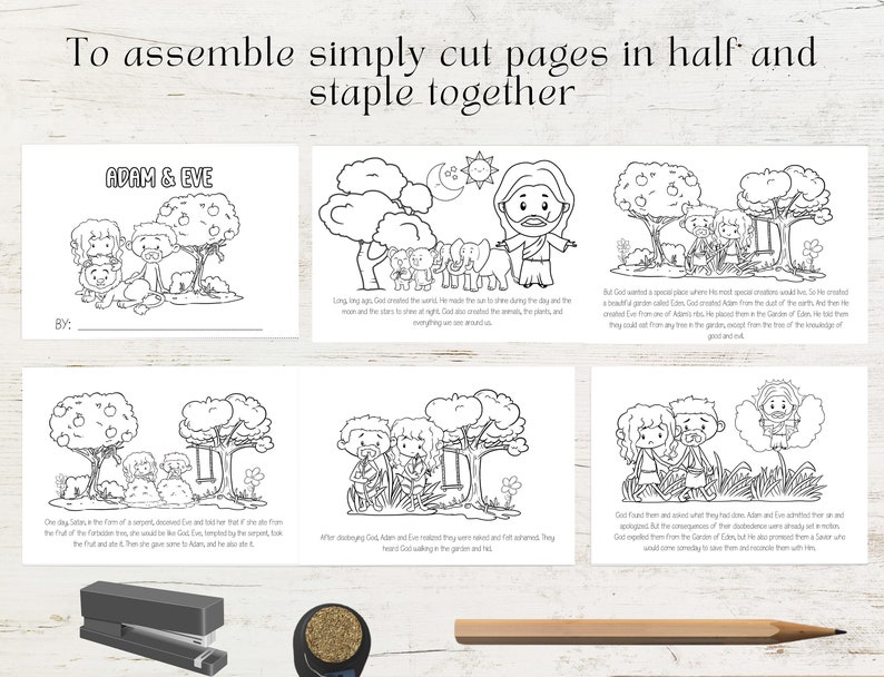 Adam and Eve Printable for Kids, Printable Mini Book, Kids Crafts ...